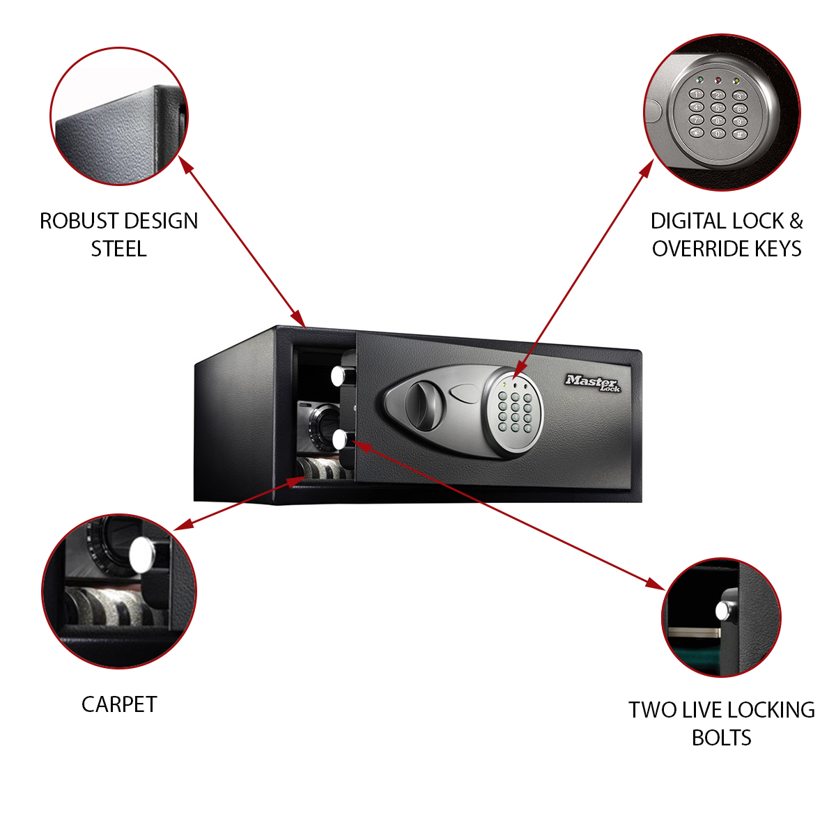 Master Lock X055 Digital Combination Security Safe Medium - Securikey