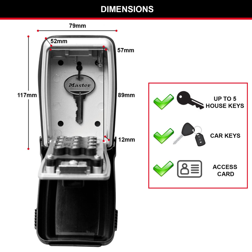 Master Lock 5423EURD Push Button Key Lock Box - Securikey
